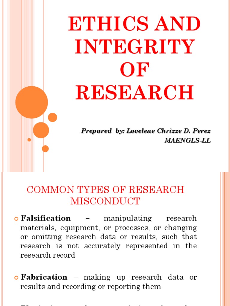 Ethics and Integrity of Research | PDF | Integrity | Intellectual Property
