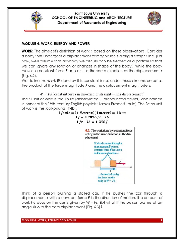 Work, Energy, and Power Overview | PDF | Power (Physics) | Spacetime