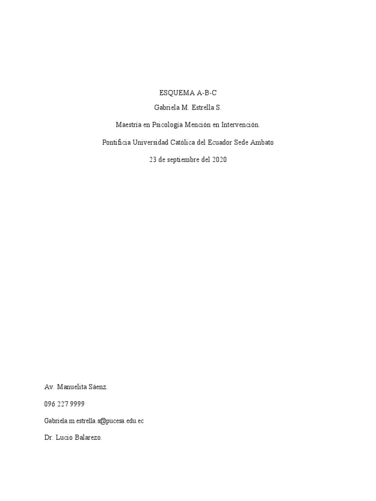 1 Esquema Abc | PDF | Las emociones | Ciencias del comportamiento