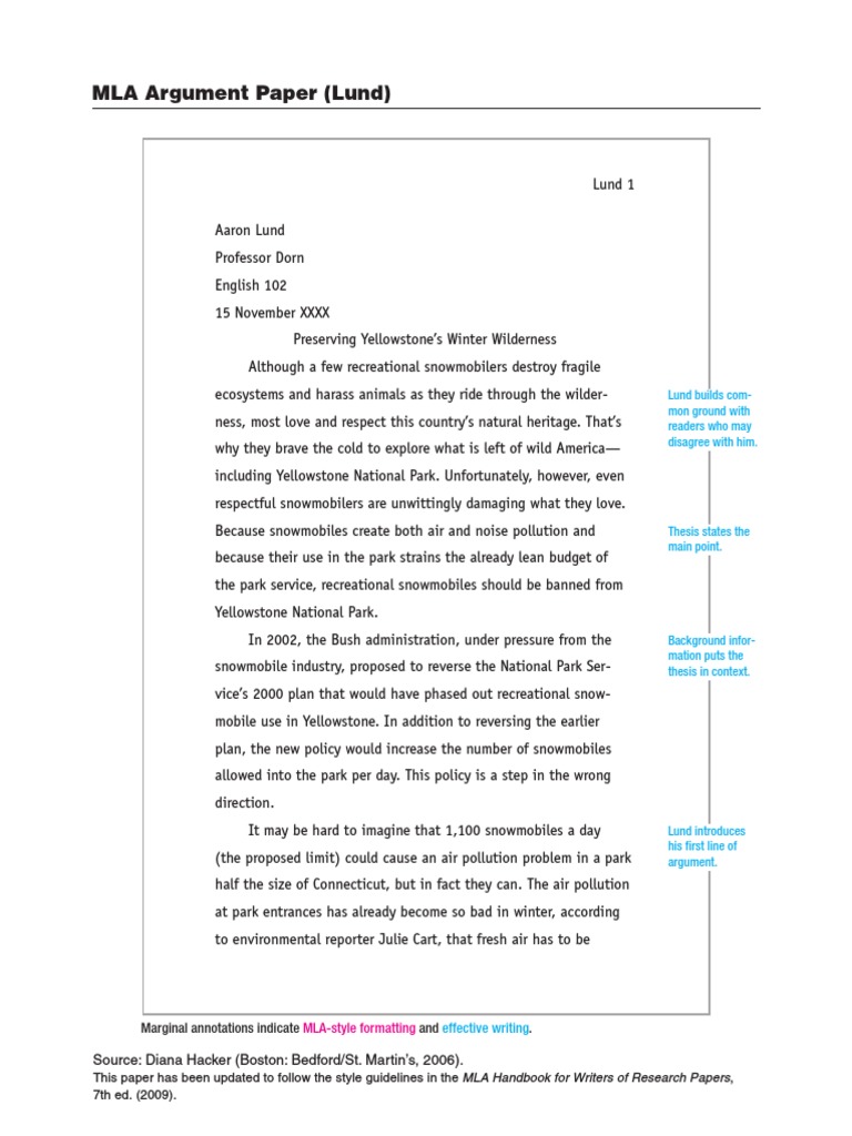 Argument Paper 2 Hacker-Lund-Mla-Arg | PDF | Yellowstone National Park ...