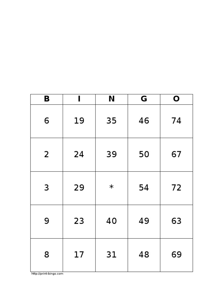 Bingo Number Patterns and Examples | PDF