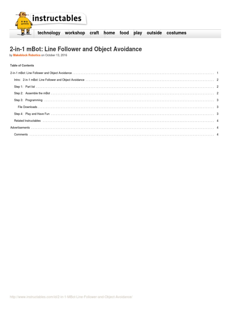 2 in 1 MBot Line Follower and Object Avoidance | PDF | Computing | Software