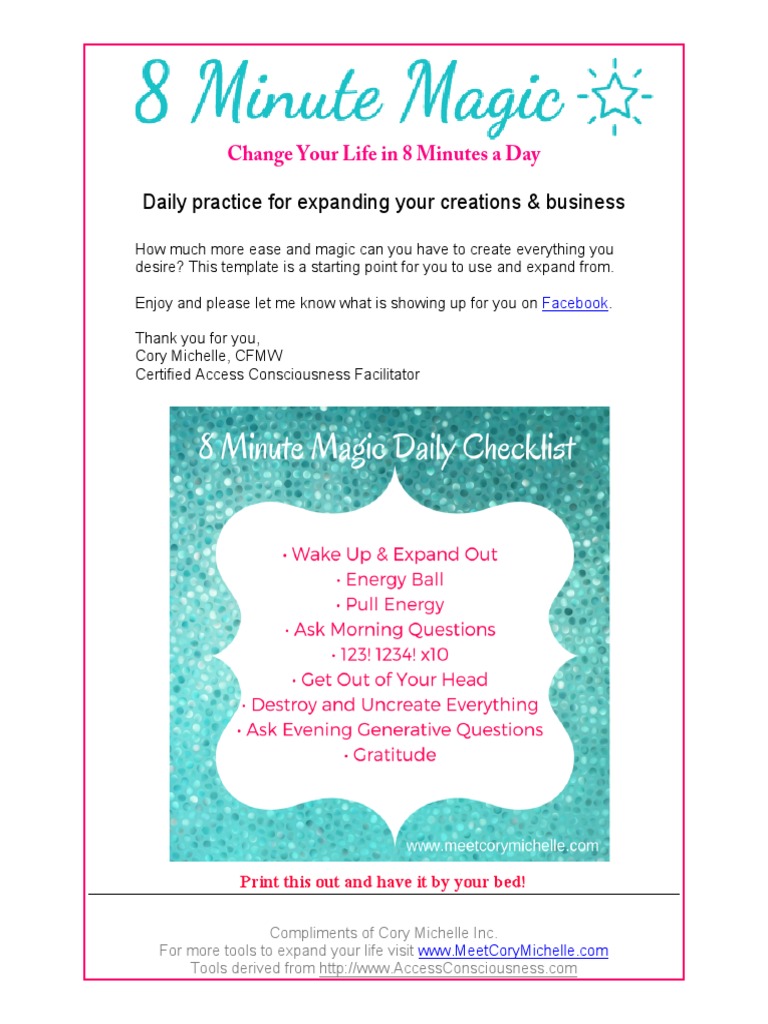 CoryMichelle - 8 Minute Magic Blueprint PDF | PDF