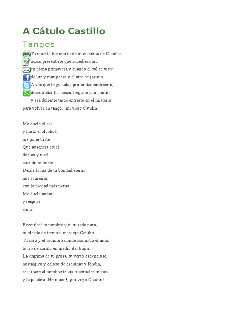 A Catulo Castillo. Poema | PDF