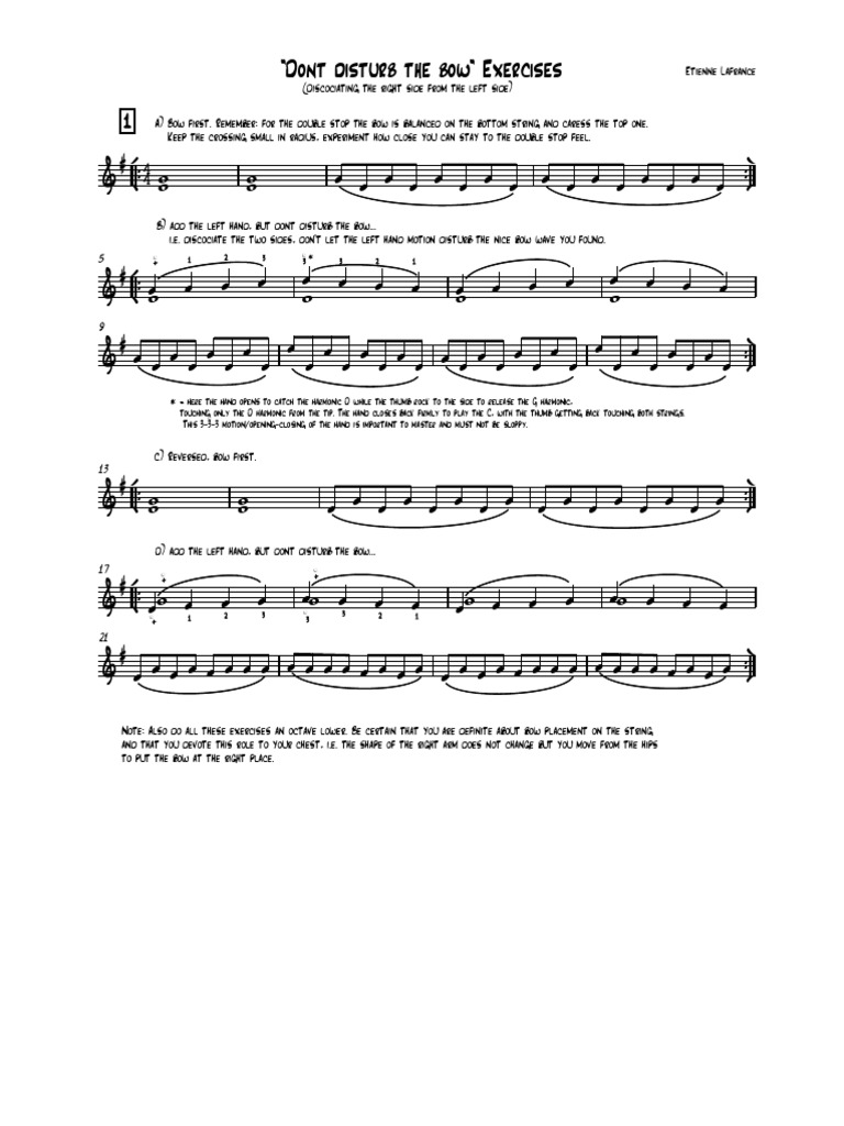 Dont Disturb The Bow Exer | PDF | Musical Instruments | Music Theory