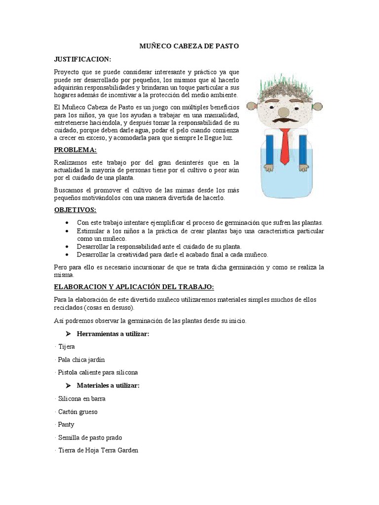 Muñeco Cabeza de Pasto | PDF | Plantas | Agricultura