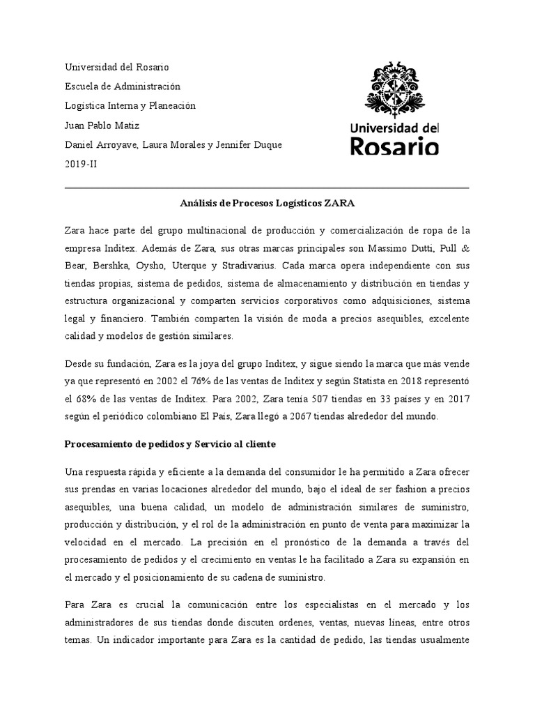 Caso Zara | PDF | Logística | Outsourcing
