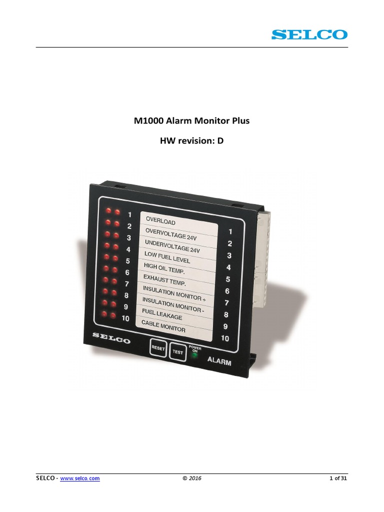 SELCO M1000D User Manual PDF | PDF | Relay | Switch