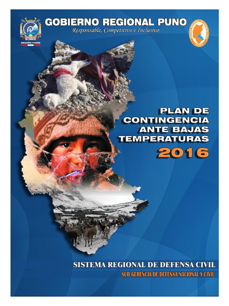 Plan de Contingencias Ante Bajas Temperaturas-2016 Región Puno Preliminar PDF | PDF | Reducción ...