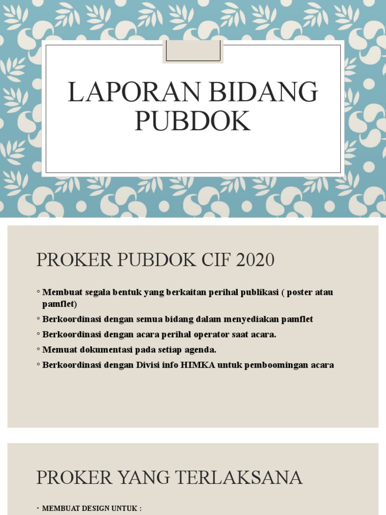 Laporan Bidang Pubdok | PDF