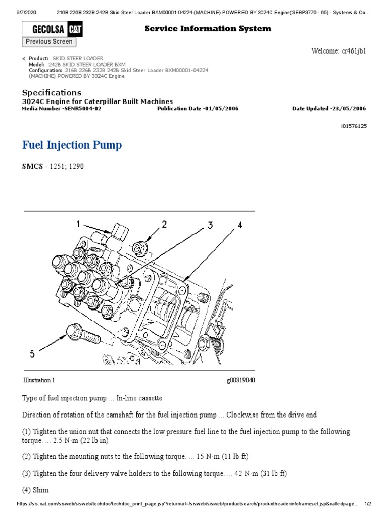 216B 226B 232B 242B Skid Steer Loader BXM00001-04224 (MACHINE) POWERED ...