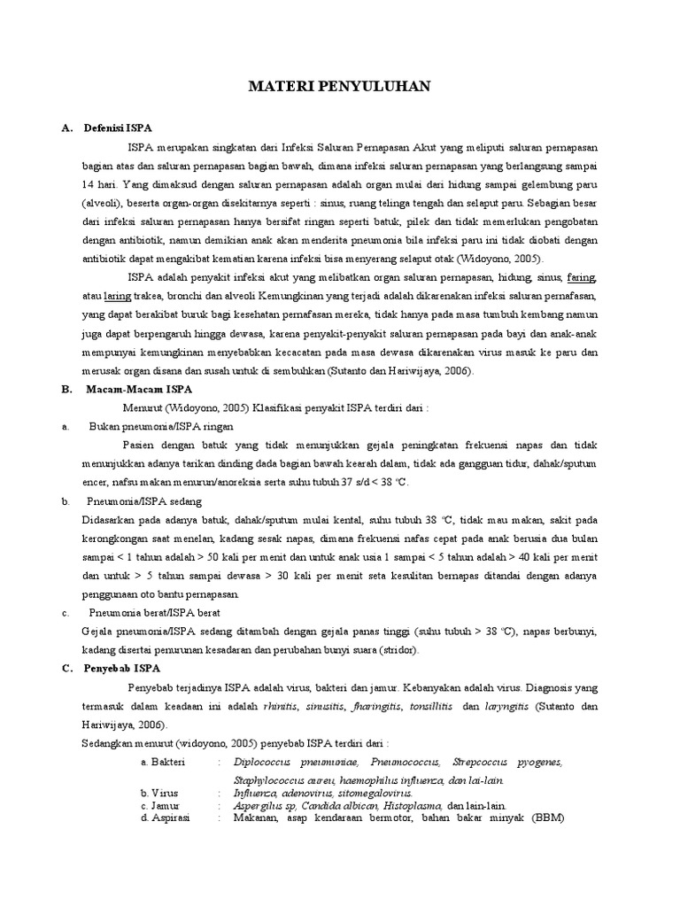 Materi Penyuluhan Ispa | PDF