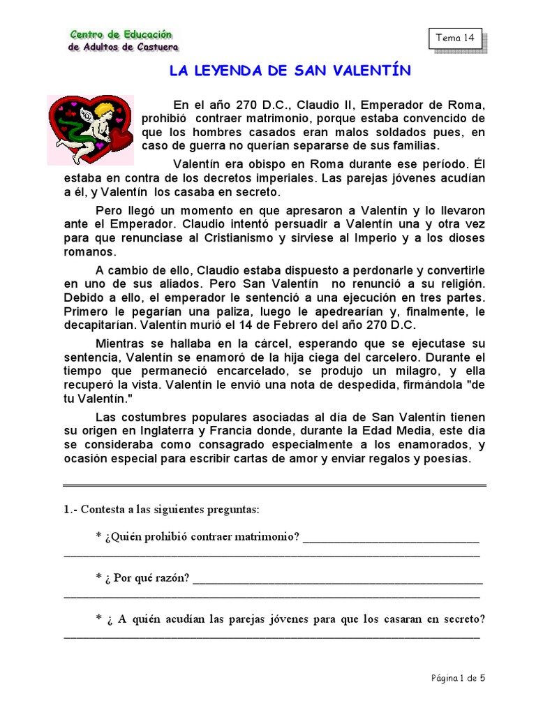 La Leyenda de San Valentín PDF | PDF