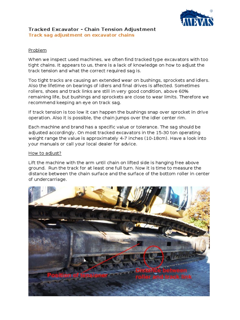 Tracked Excavator Chain Adjustment | PDF | Business | Home & Garden