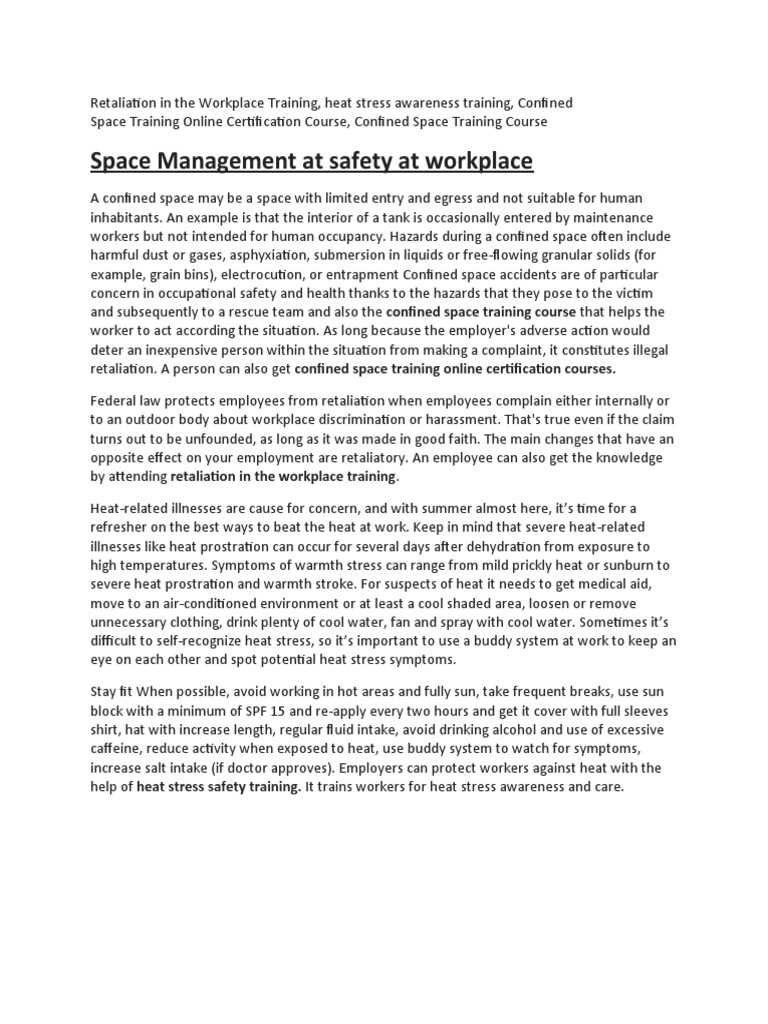 Retaliation in The Workplace | PDF | Working Conditions | Occupational ...