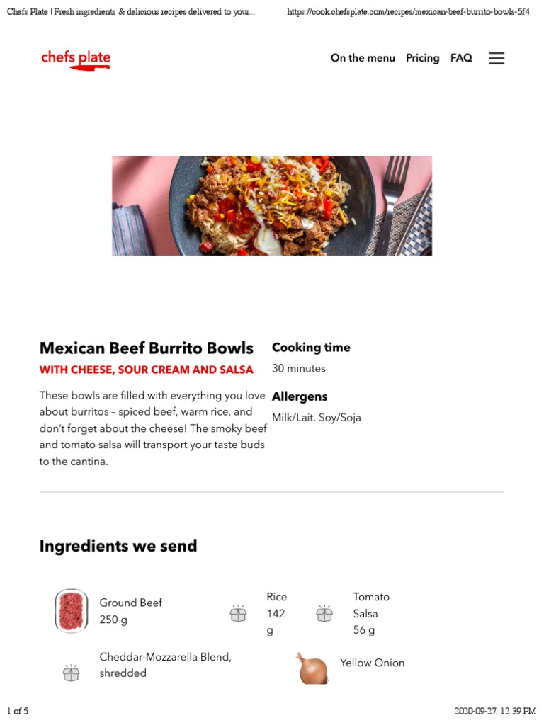 Chefs Plate - Fresh Ingredients & Delicious Recipes | PDF | Burrito ...