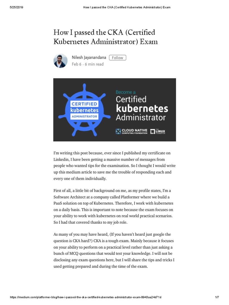 Tips for Passing the CKA Exam | PDF | Test (Assessment) | Software