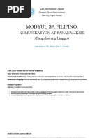 Filipino 11 Module 1 | PDF