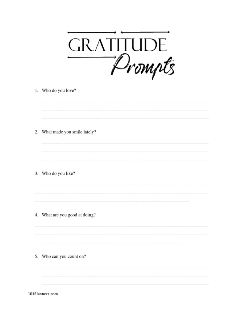 Gratitude Worksheet | PDF