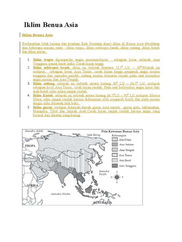 Iklim Beragam di Benua Asia | PDF