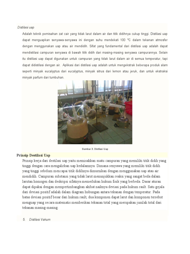 Distilasi Uap Dan Destilasi Vakum | PDF