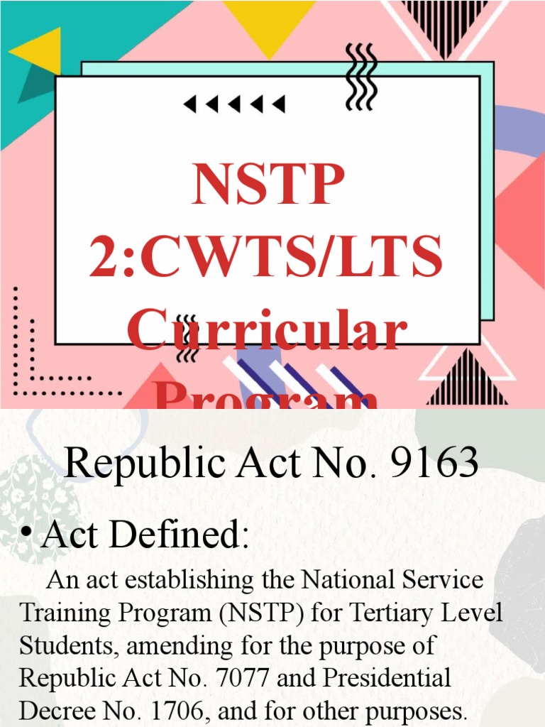 NSTP 2:Cwts/Lts Curricular Program | PDF | Government | Policy