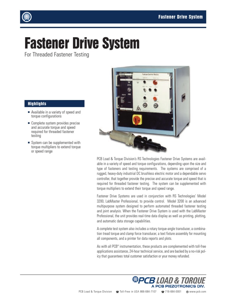 Fastener Drive System: For Threaded Fastener Testing | PDF | Electrical ...