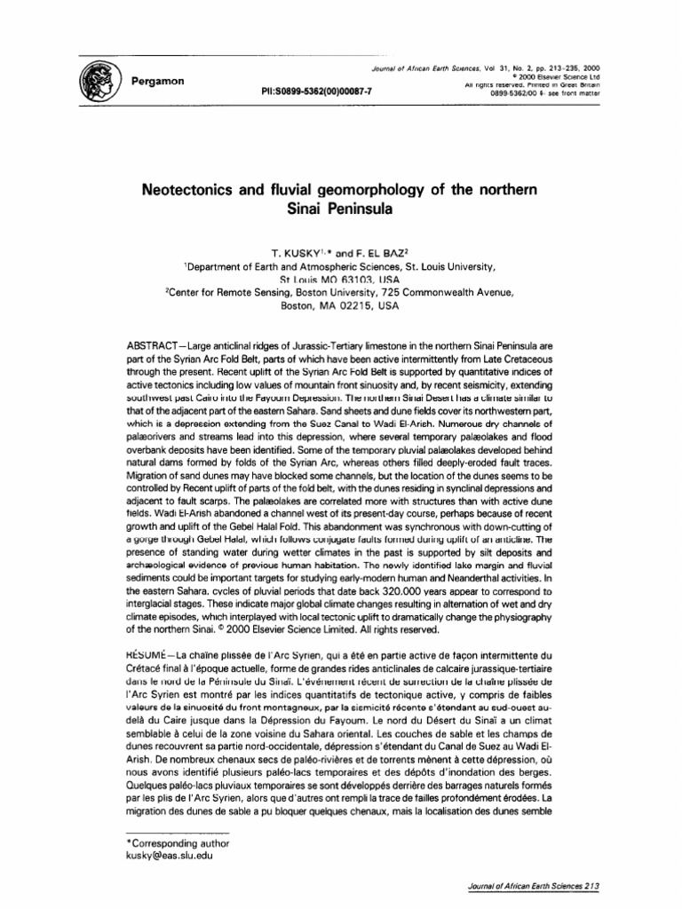 Neotectonics and Fluvial Geomorphology o | PDF | Fault (Geology) | Rift