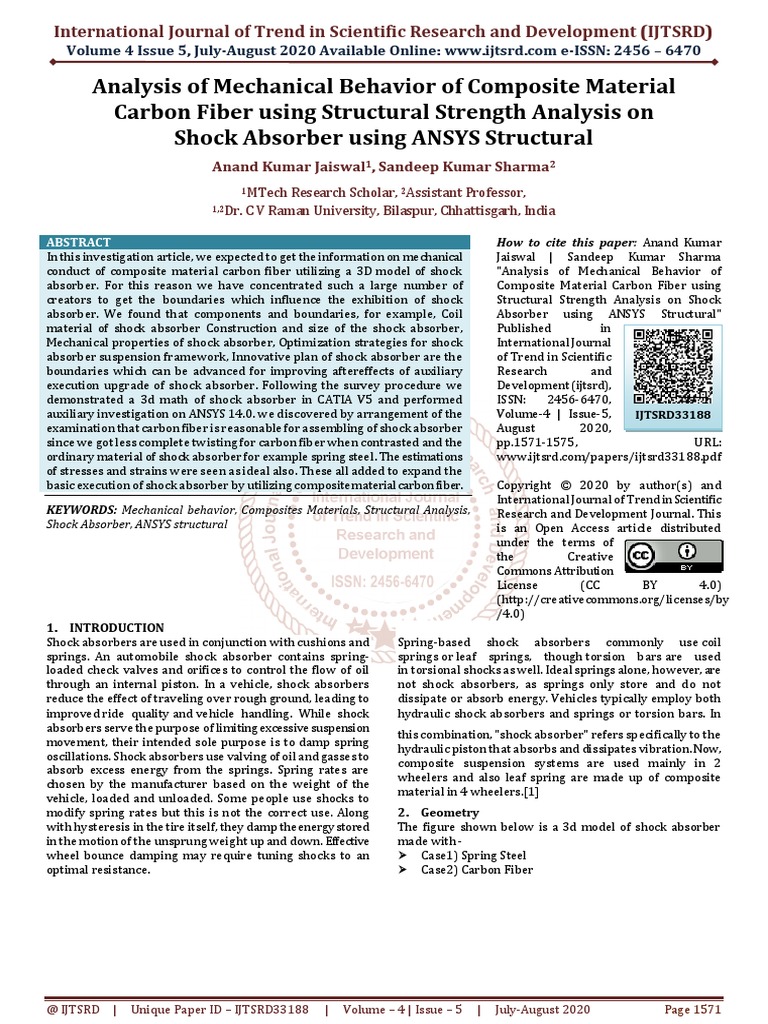 Analysis of Mechanical Behavior of Composite Material Carbon Fiber ...