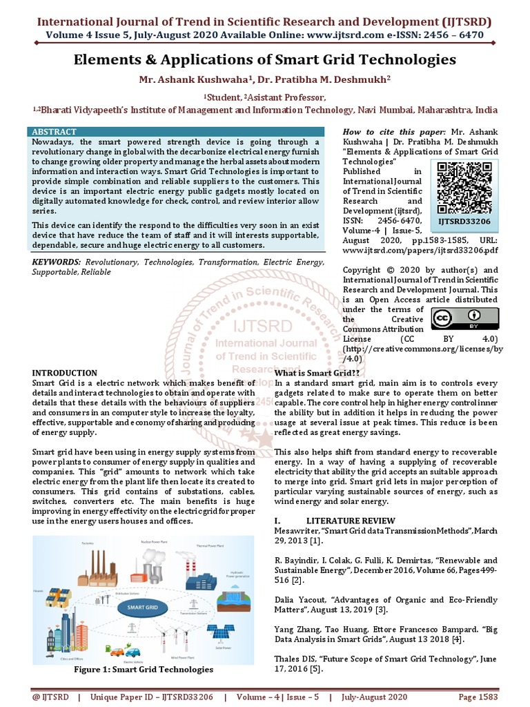 Elements and Applications of Smart Grid Technologies | Download Free ...