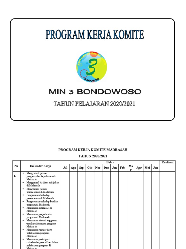 Contoh Program Kerja Komite | PDF