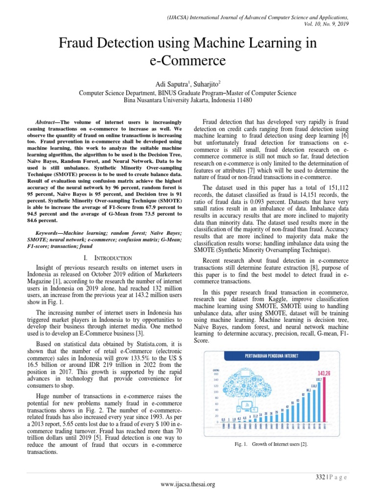 Paper 43-Fraud Detection Using Machine Learning in E Commerce | PDF ...