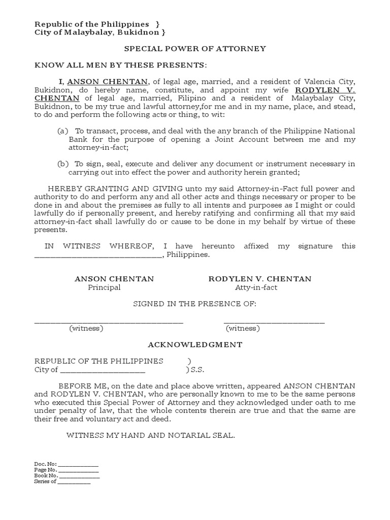 Spa PNB Chentan | PDF | Power Of Attorney | Public Law