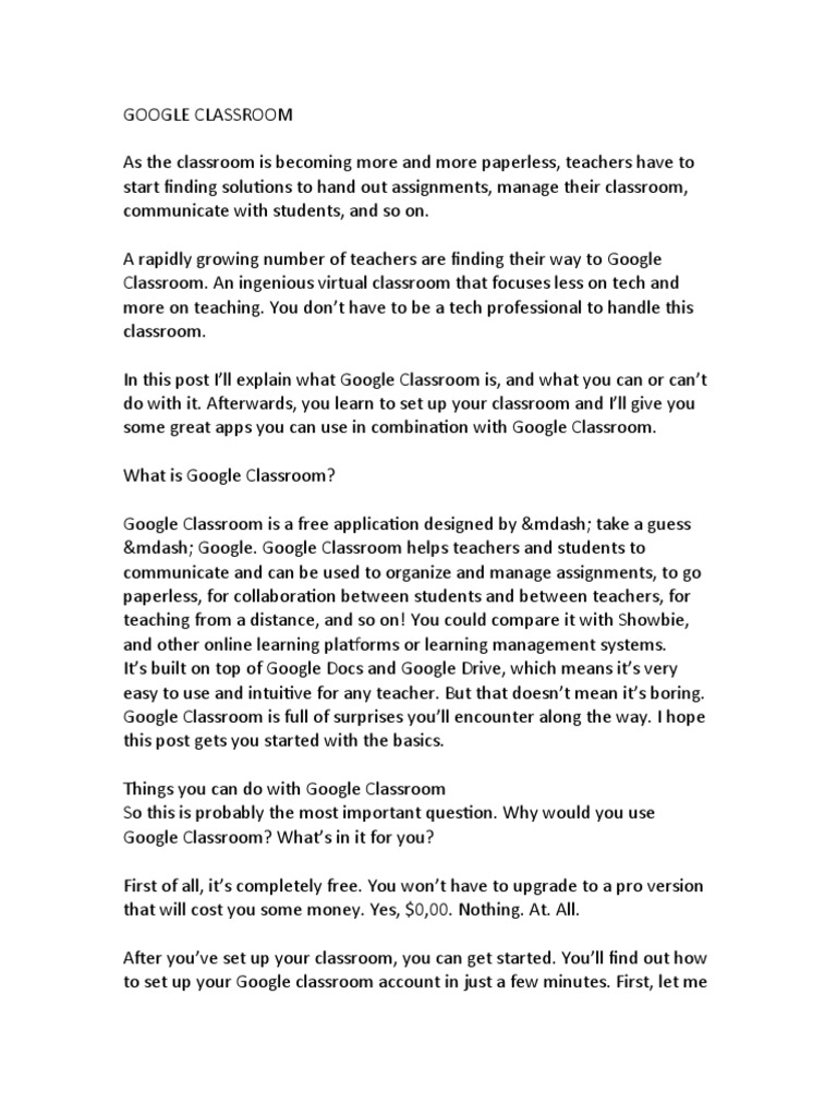 Google Classroom Tutorial | PDF | Computing | Communication