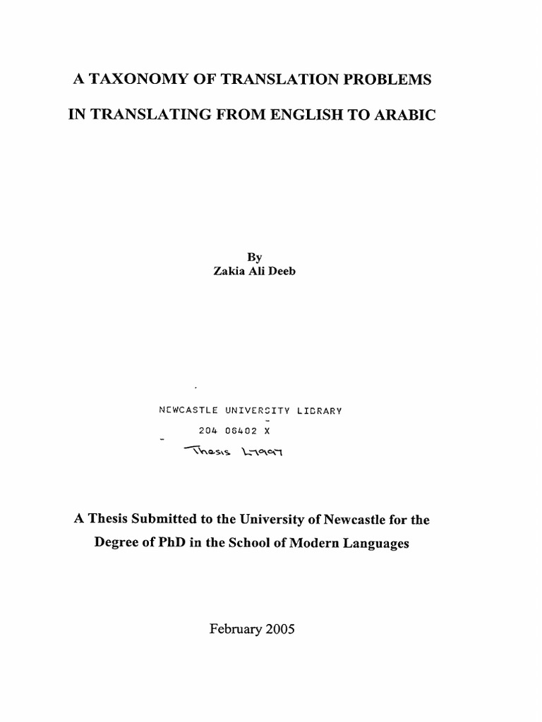 A Taxonomy of Translation Problems PDF | PDF | Translations | Epistemology