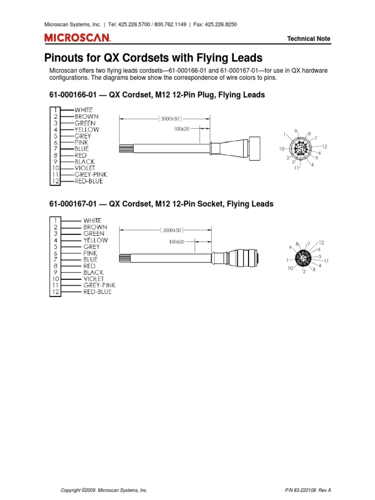 QX - Cordset - Flying - Lead - Pinouts 3 | PDF