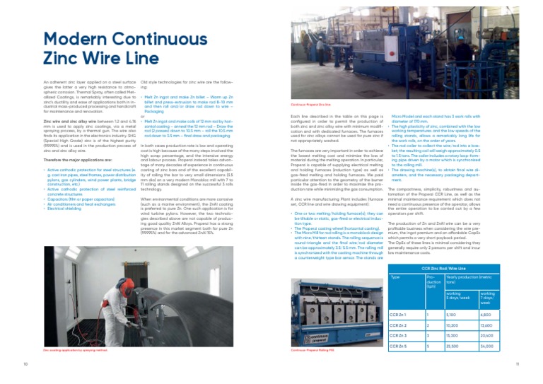 Modern Zinc Wire Production Line | PDF | Sets Of Chemical Elements ...