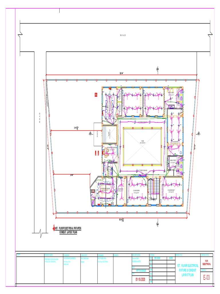 Electrical Drawing of School Building E-3 | PDF