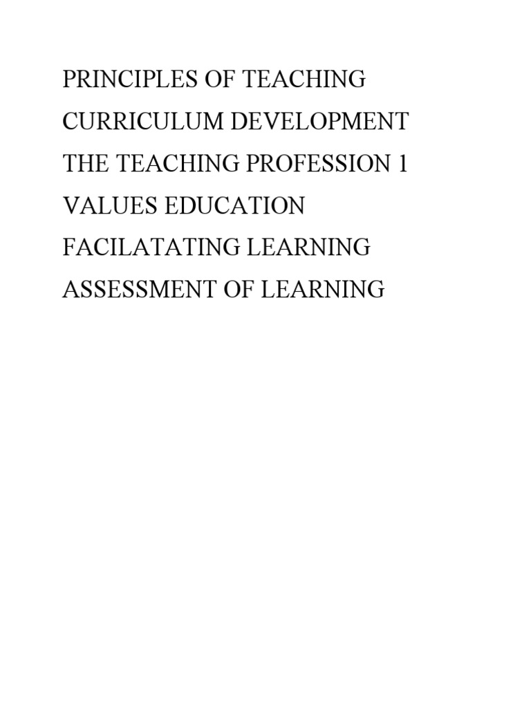 Principles of Teaching | PDF