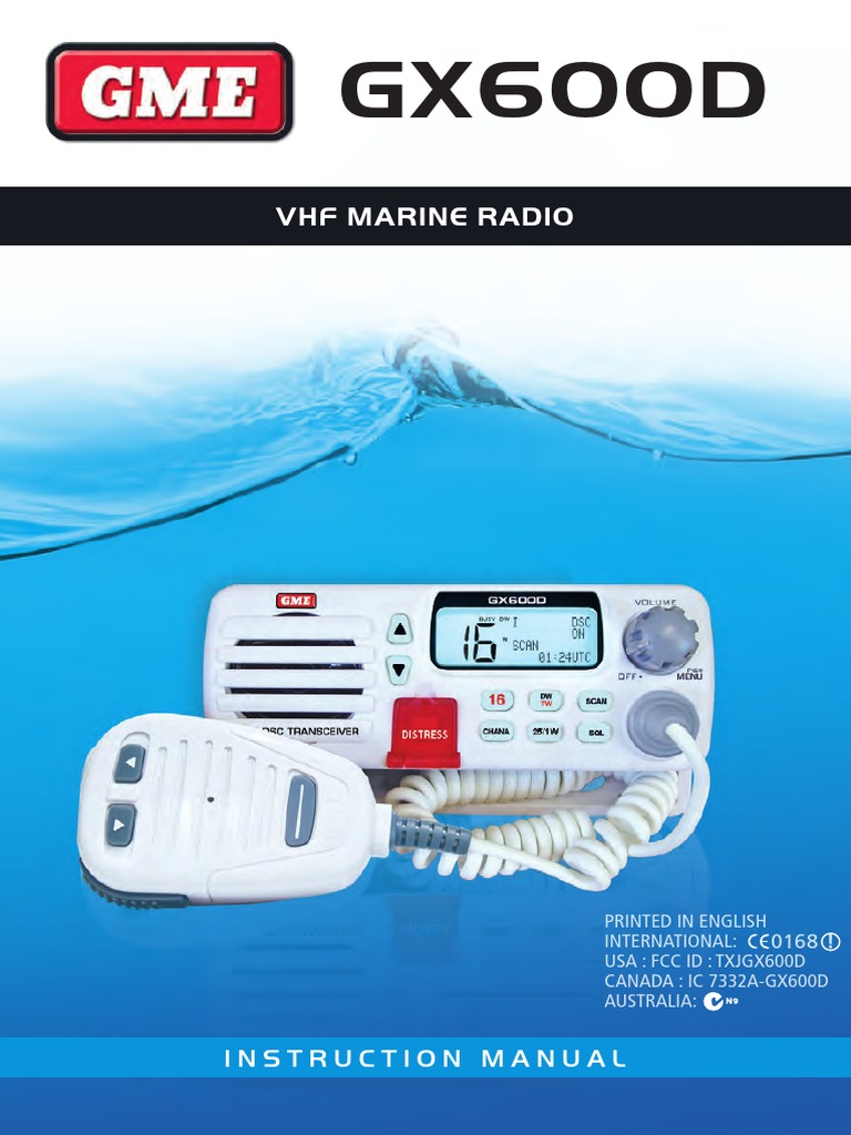 GME GX600D VHF Radio Instruction Manual | PDF | Radio | Telecommunications