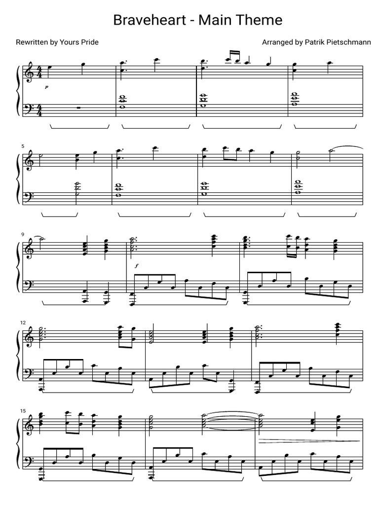 Braveheart - Main Theme | PDF