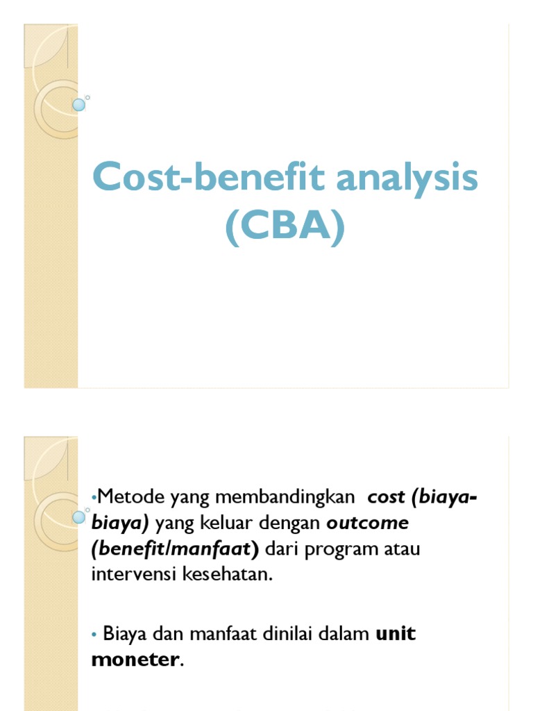 Cost Benefit Analysis Cba Cost Effective Analysis Cea Pdf
