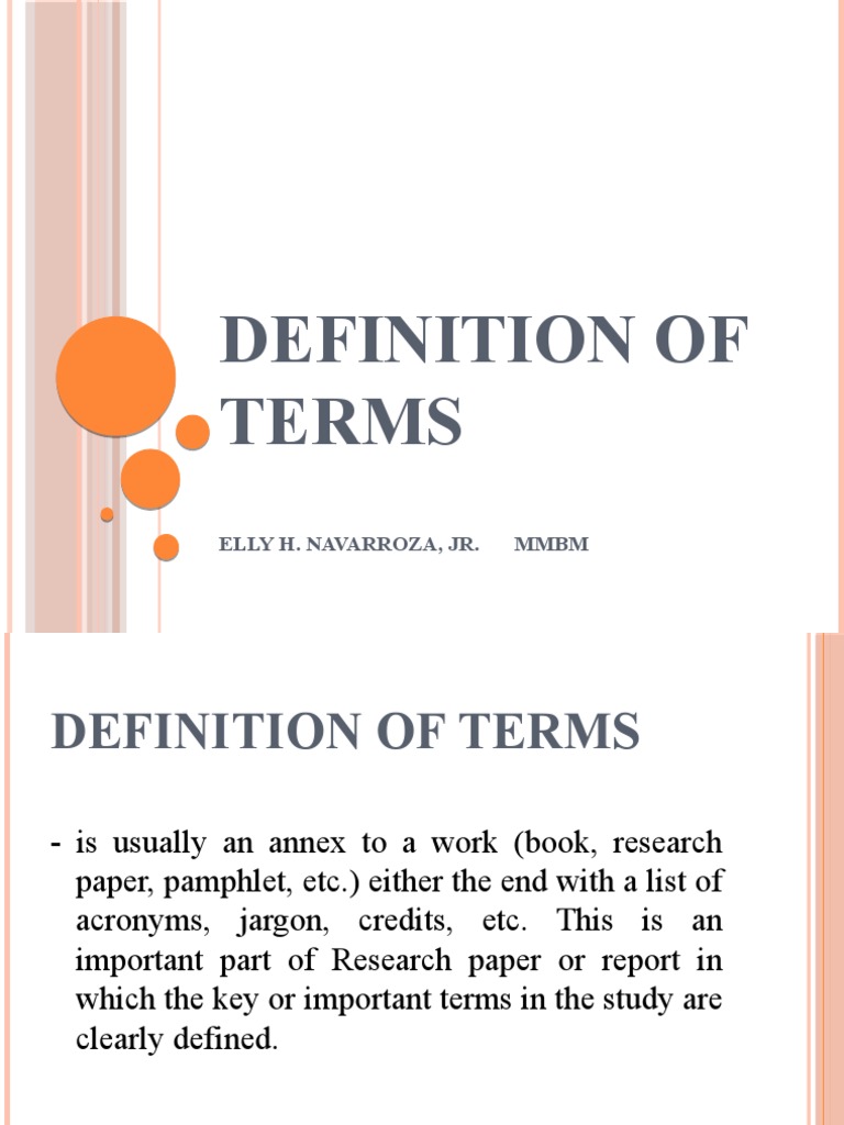 Definition of Terms | PDF | Definition | Concept