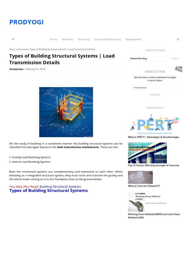 Types of Building Structural Systems | PDF | Beam (Structure) | Column