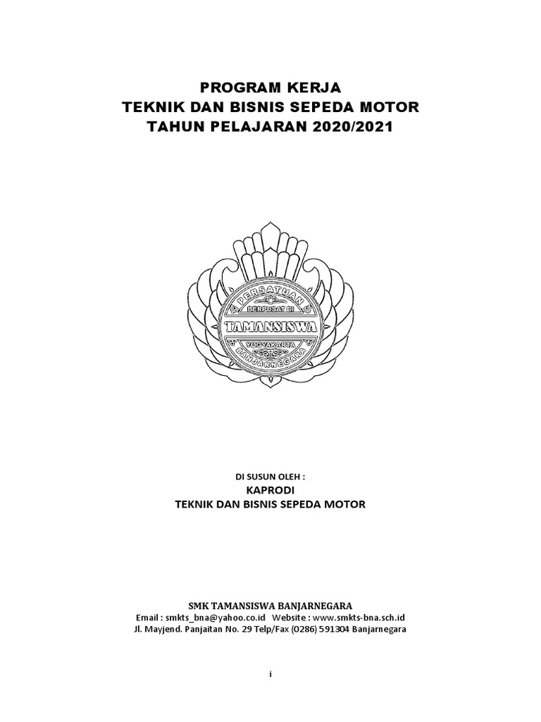 Program Kerja TBSM SMK 2020/2021 | PDF