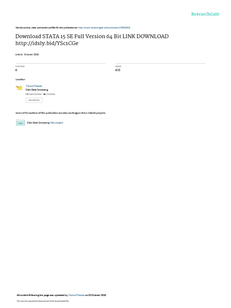 STATA 15 SE Full Version 64 Bit LINK DOWNLOAD: October 2018 | PDF