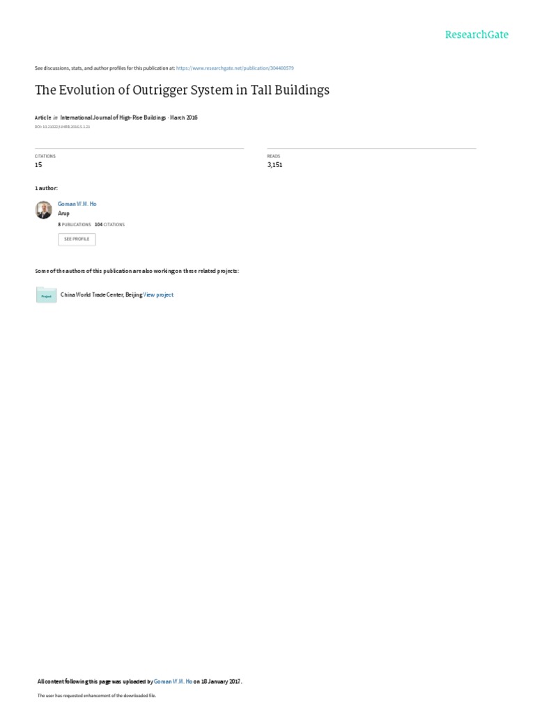 The Evolution of Outrigger System in Tall Buildings | PDF | Strength Of ...