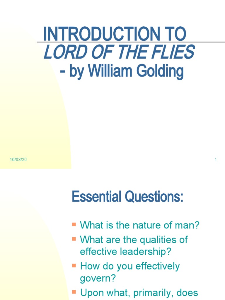 INTRODUCTION TO LORD OF THE FLIES - by | PDF | Id | Philosophical Theories