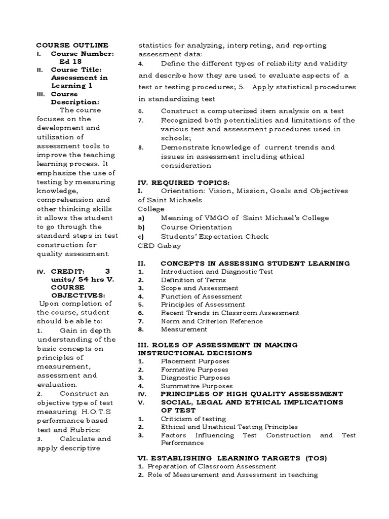 Assessment in Learning 1 | PDF | Educational Assessment | Test (Assessment)