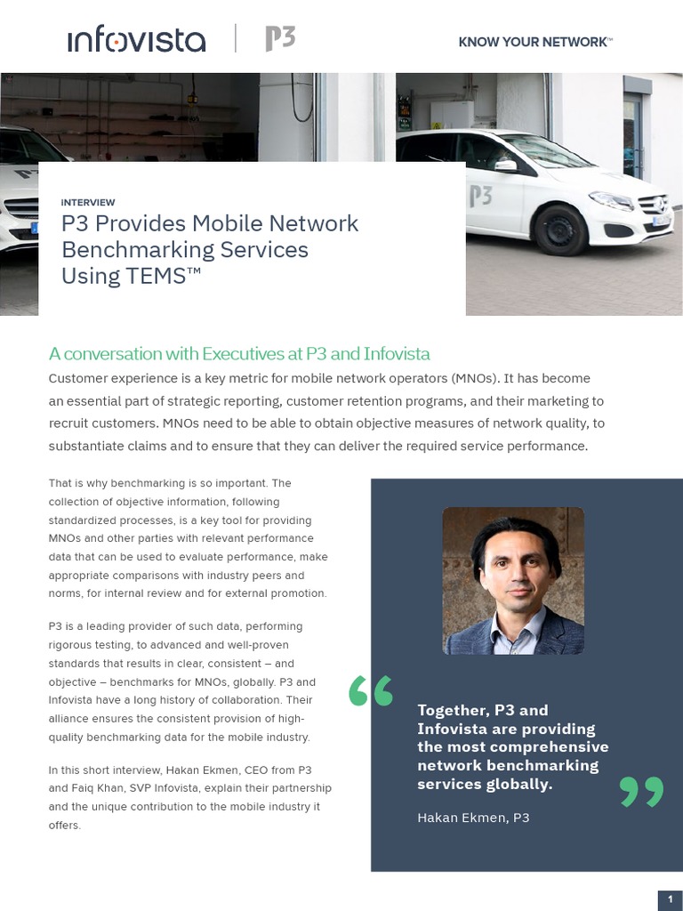 P3 Provides Mobile Network Benchmarking Services Using Tems™ Pdf Benchmarking Computer Network